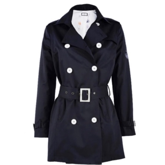 maserati | Jackets & Coats | Maserati Navy Blue Trench Coat | Poshmark